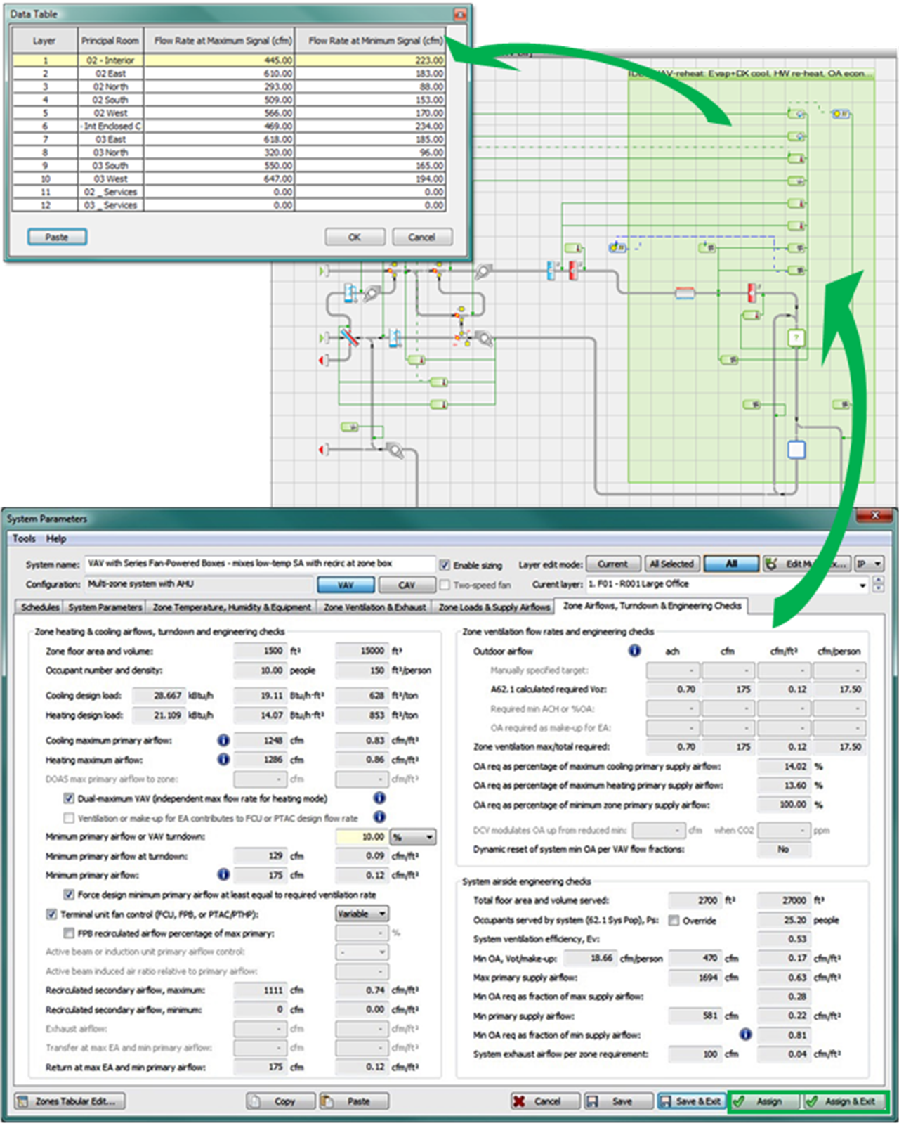 Zone-level loads, sizing & related system setup
